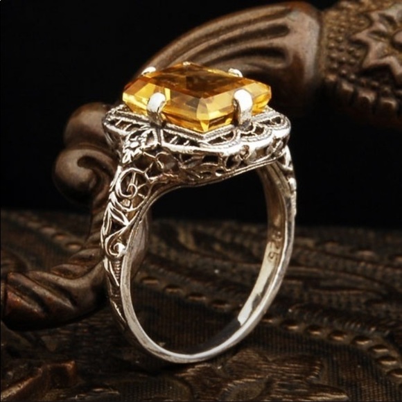 AgsBtq | Jewelry | 29ct Citrine 925 Sterling Silver | Poshmark